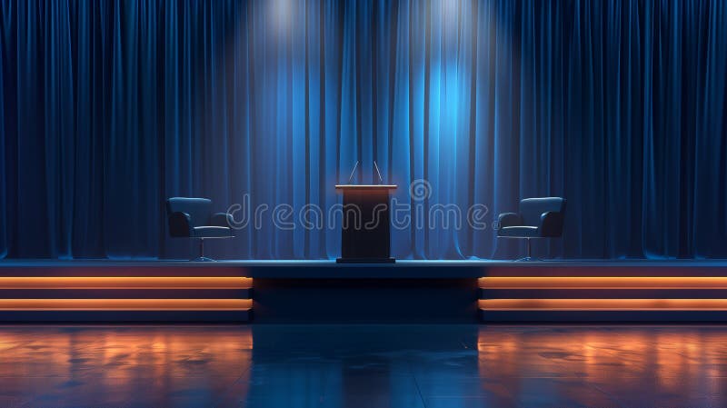 A Spacious Conference Room is Set Up for a Speaking Engagement with a ...