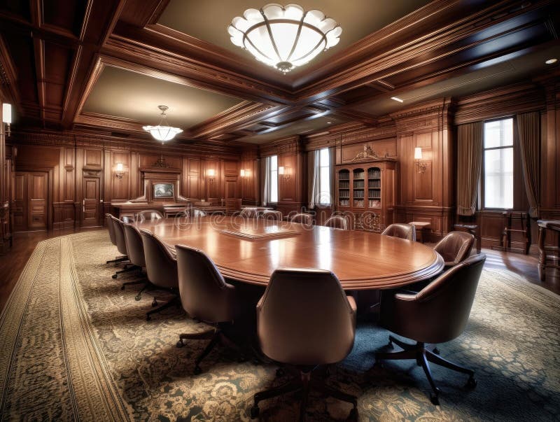 Elegant Conference Room with Projector and Chairs Stock Illustration ...