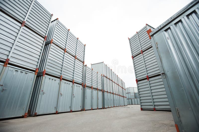 Shipping Container Storage Area Stock Photo - Image of carrier ...