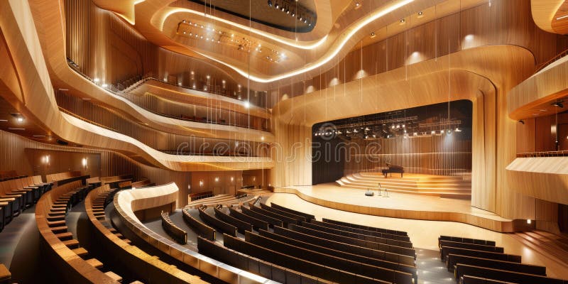 Theater Has a Large Stage, Spacious Auditorium, and Seating Arrangement ...