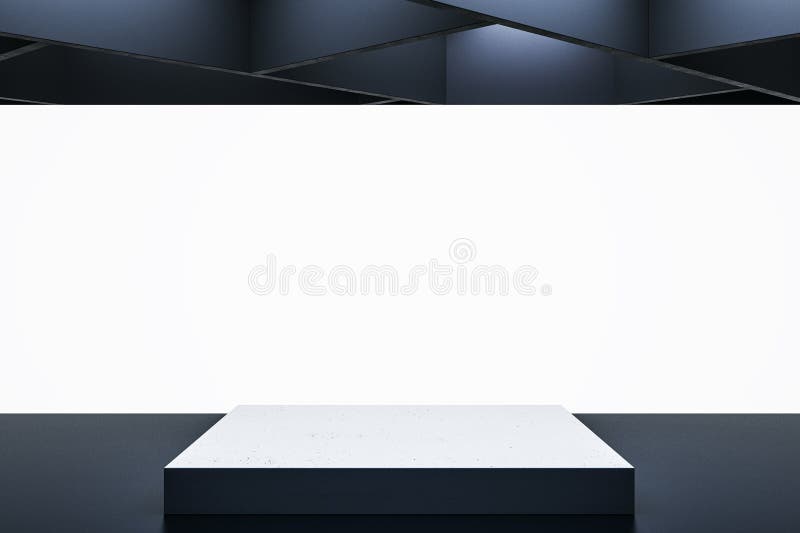 Spacious Dark Room with Large White LED Screen, Ready for Events and ...