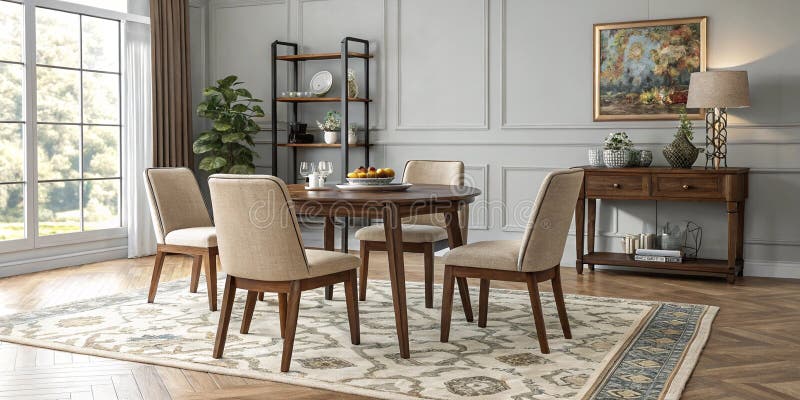 Four Chairs are Arranged in a Row Against a White Wall for Interior ...