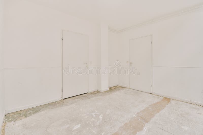 Spacious Empty Apartment in an Open Design Stock Image - Image of ...