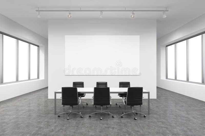 Spacious Empty Meeting Room Stock Illustration - Illustration of ...