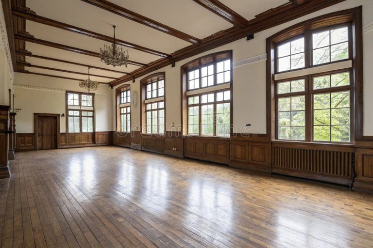 Interior of Spacious Empty Old Room with Laminated Floor Stock ...