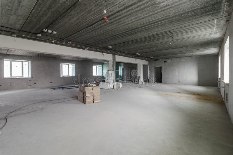 Spacious Empty Rooms in the Attic Floor after Filling Out the Work on ...