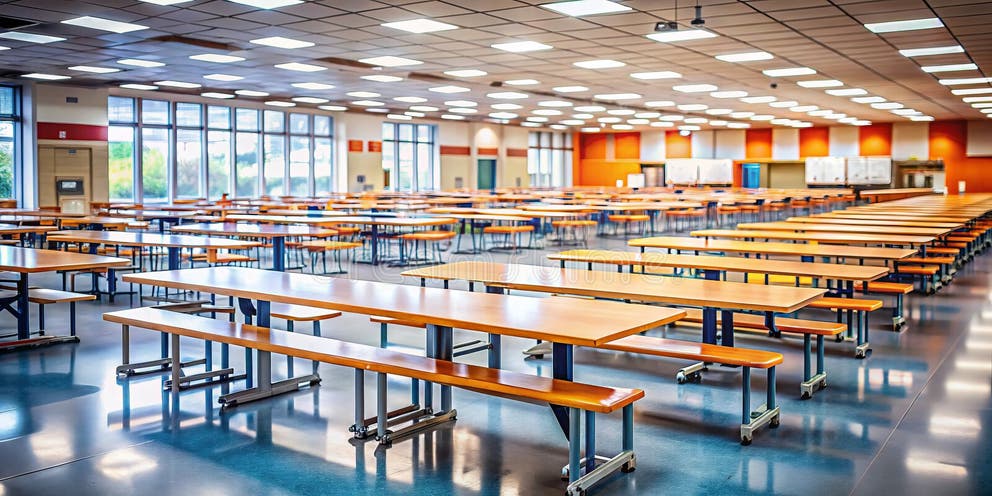 Spacious Empty School Cafeteria with TiltShift Effect Perfect for ...