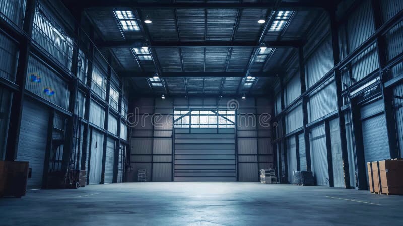 Spacious Empty Warehouse High Ceilings Concrete Flooring Stock Photos ...