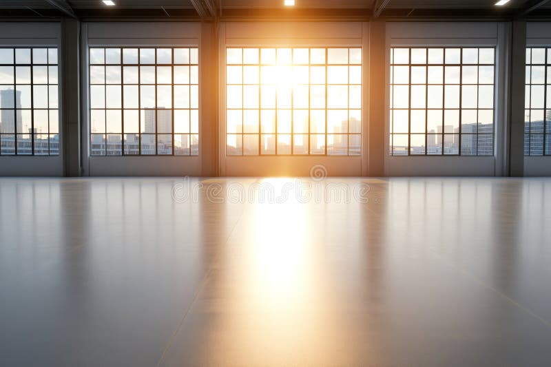 Stunning Sunset View Industrial Warehouse Interior Stock Photos - Free ...