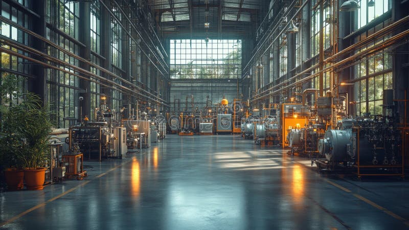 Visualization of a Factory Utilizing Renewable Materials in a Modern ...