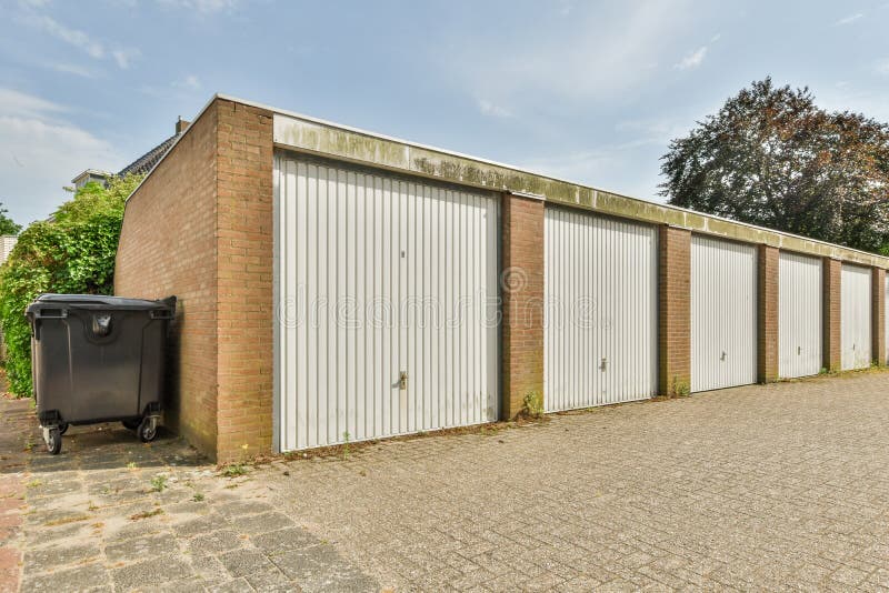 Spacious garages stock photo. Image of parking, warehouse - 255041390