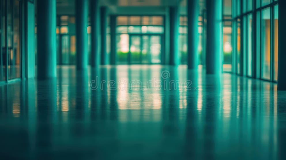 A Spacious Hallway Featuring a Prominent Clock Mounted on the Wall ...