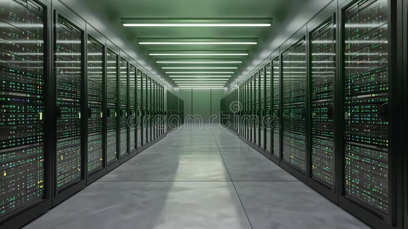 Futuristic Data Center Server Room with Modern Technology for it ...