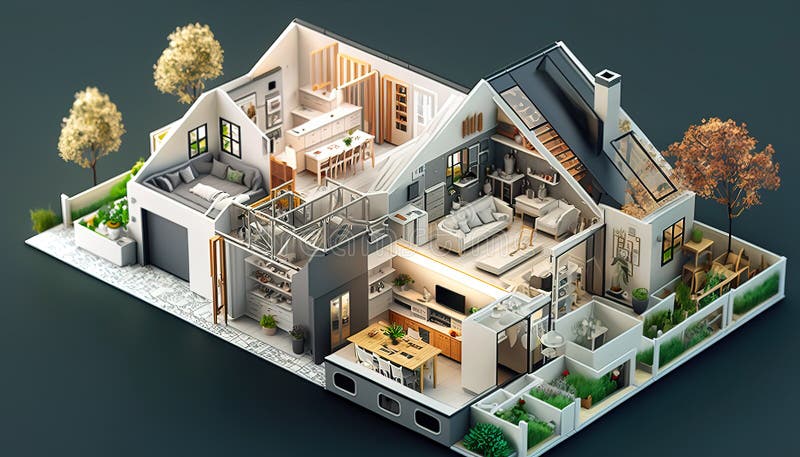 Realistic Draft of a Furnished Apartment with Stunning Views and a ...