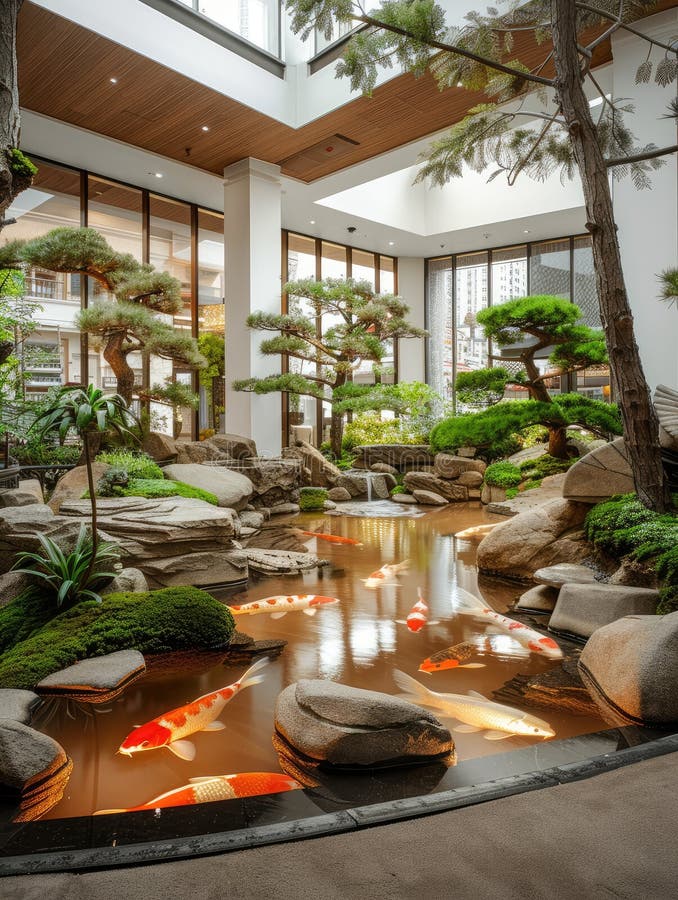 Spacious House with Pool, Trees, and Vegetation in Front Stock Image ...