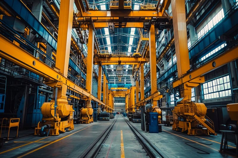 A Spacious and Impressive Industrial Warehouse Featuring Striking Blue ...