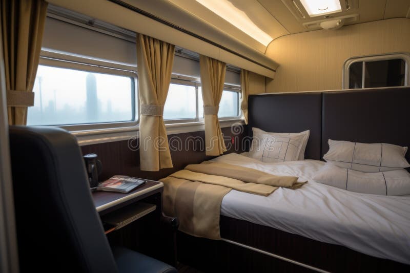 Spacious Individual Cabin in a Business Class Train Stock Photo - Image ...