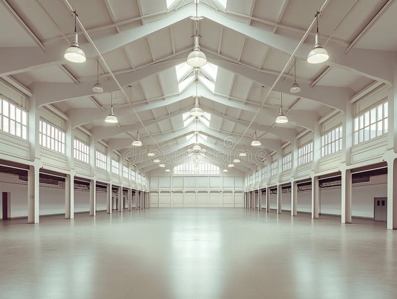 Large Modern Industrial Warehouse High Ceiling Skylights Stock Photos ...