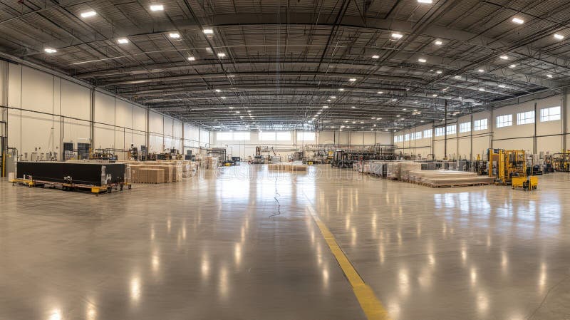 A Spacious Industrial Warehouse Filled with Equipment and Materials for ...