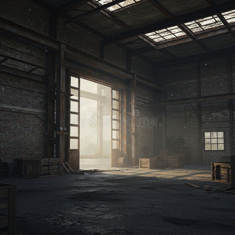 Spacious Industrial Warehouse with High Ceilings and Exposed Brick ...