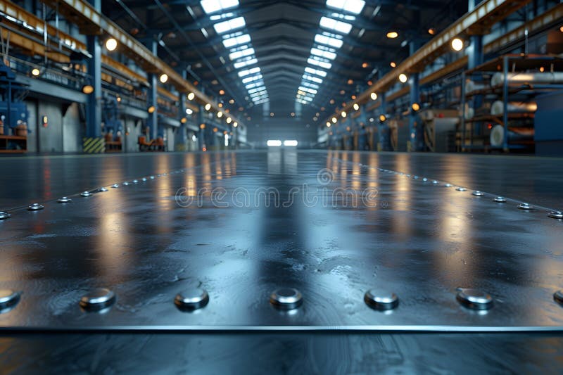 Industrial Warehouse Interior with Polished Concrete Floor - Ideal for ...