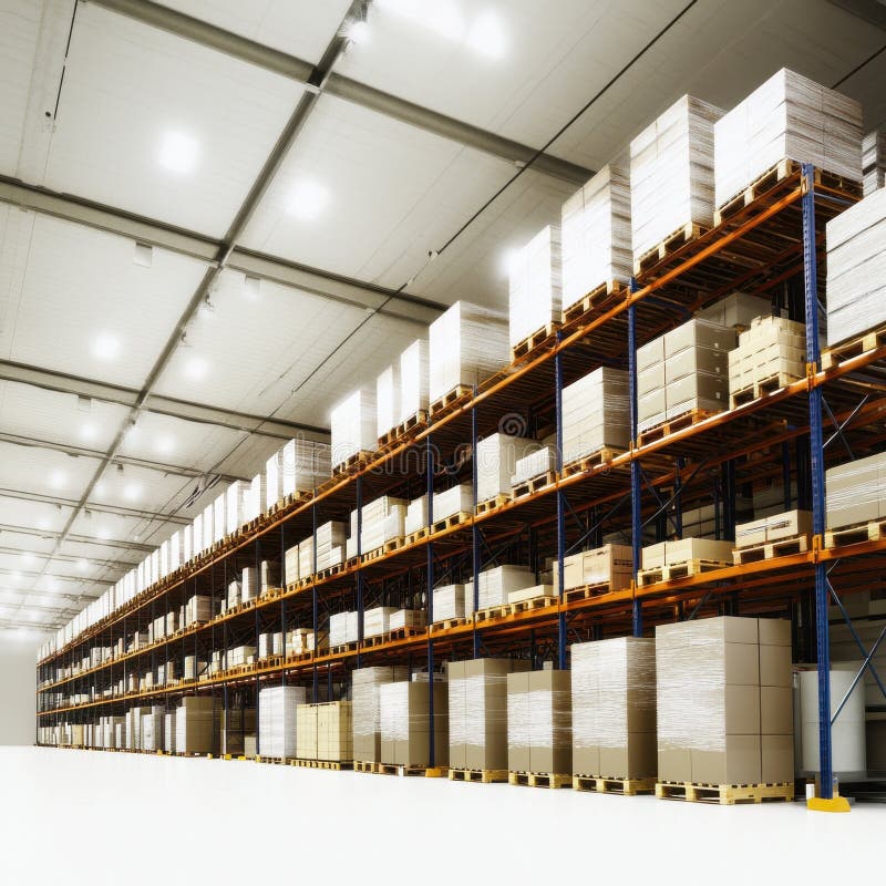 Spacious Industrial Warehouse Interior Focused on Functional Design ...