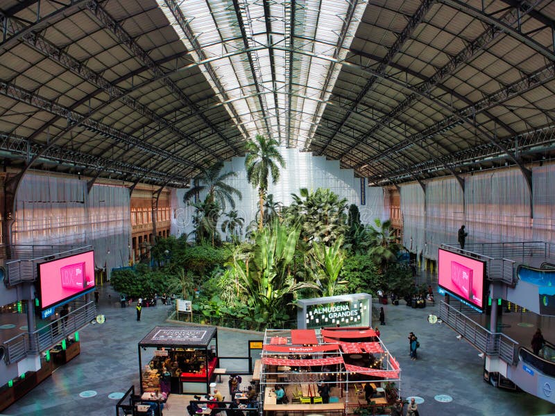 Spacious Interior of Atocha Station in Madrid, Spain Editorial Stock ...
