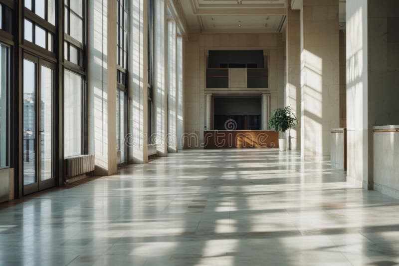 Spacious Interior of a Financial Institution Highlighting Architectural ...