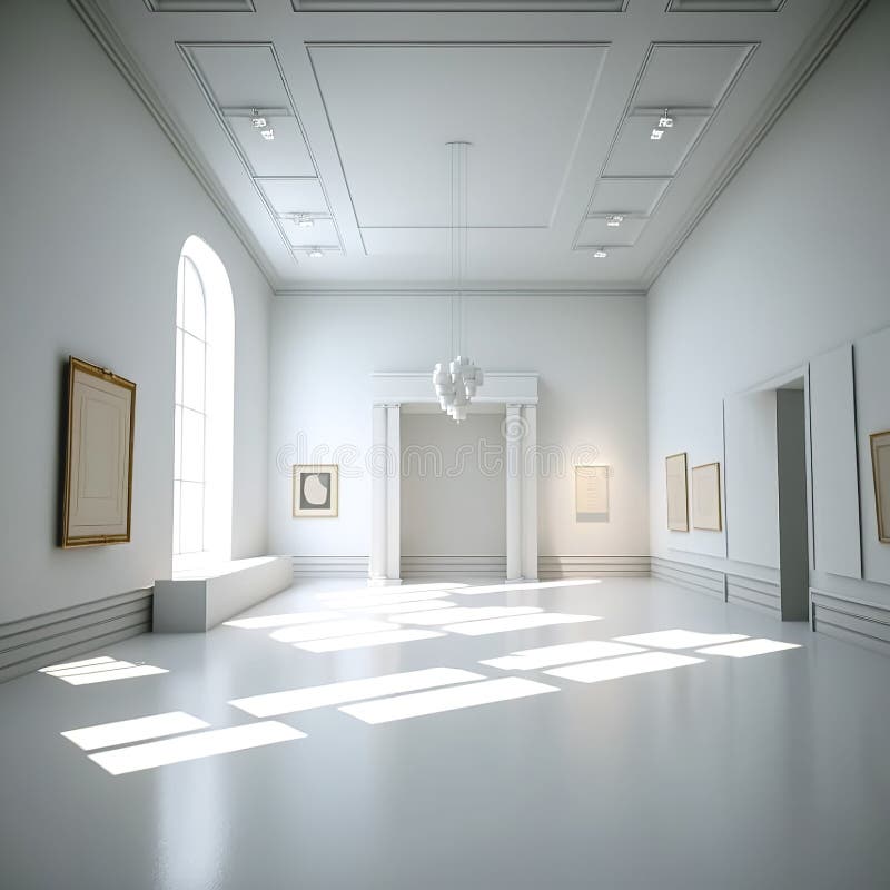 The Spacious Interior of the Museum Hall, Generative AI. Stock Image ...