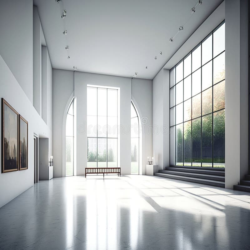 The Spacious Interior of the Museum Hall, Generative AI. Stock ...