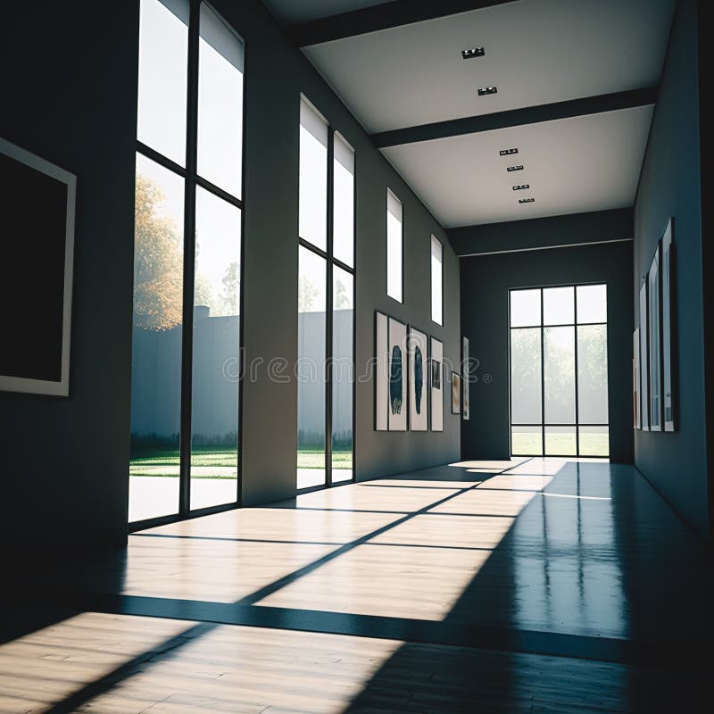 The Spacious Interior of the Museum Hall, Generative AI. Stock ...