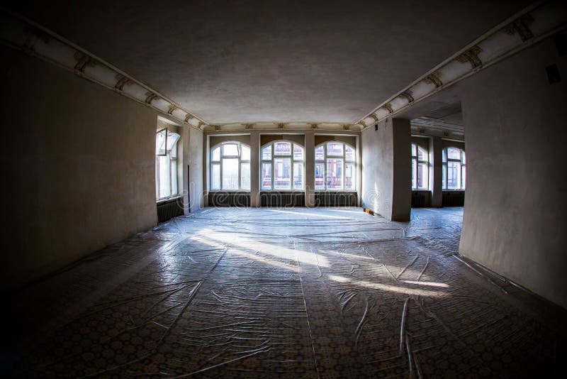 The Spacious Interior of the Old Mansion during the Restoration Work ...