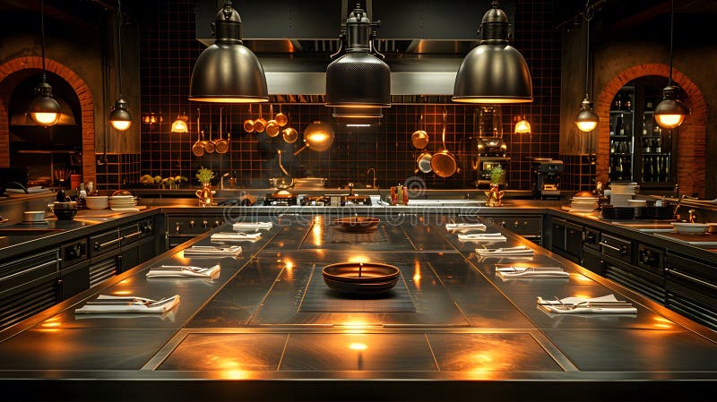 Spacious Kitchen with Ample Counter Space. Generative AI Stock ...