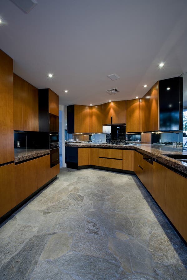 Spacious kitchen stock image. Image of maple, residence - 20503715