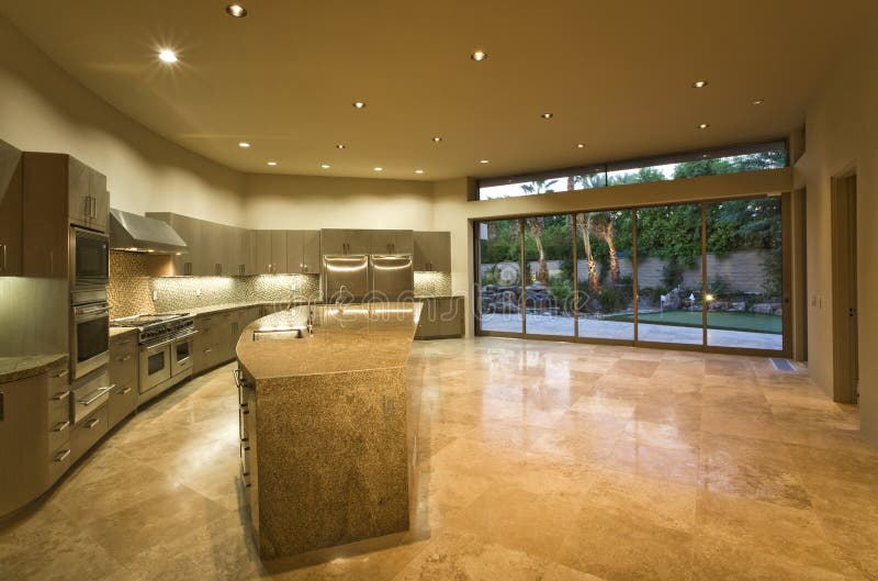 Spacious Kitchen in House stock photo. Image of luxury - 33901166