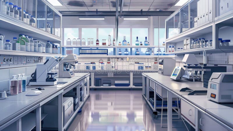 A Spacious Lab Filled with High-tech Instruments and Neatly Arranged ...
