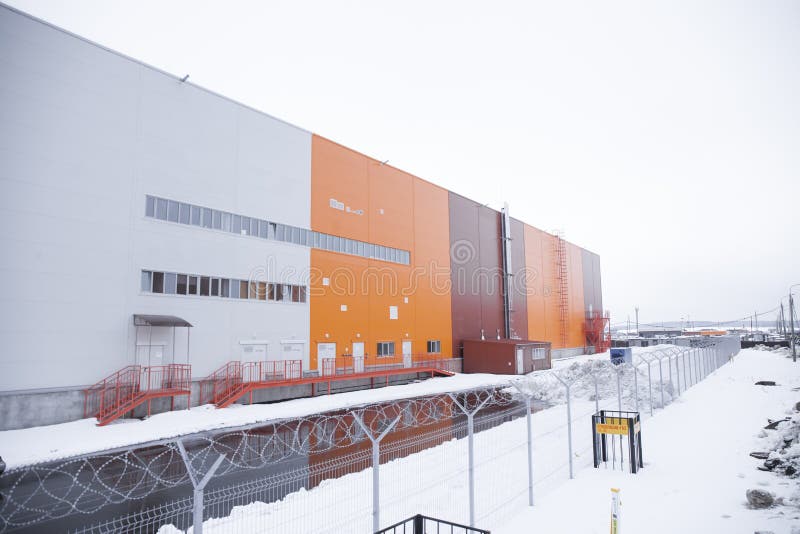 Large modern warehouse stock photo. Image of interior - 141692078