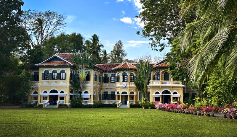A Spacious Large Yellow House Surrounded by a Large Park Stock Image ...