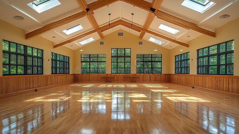 Spacious, Light-filled Community Hall with Hardwood Floors and Large ...