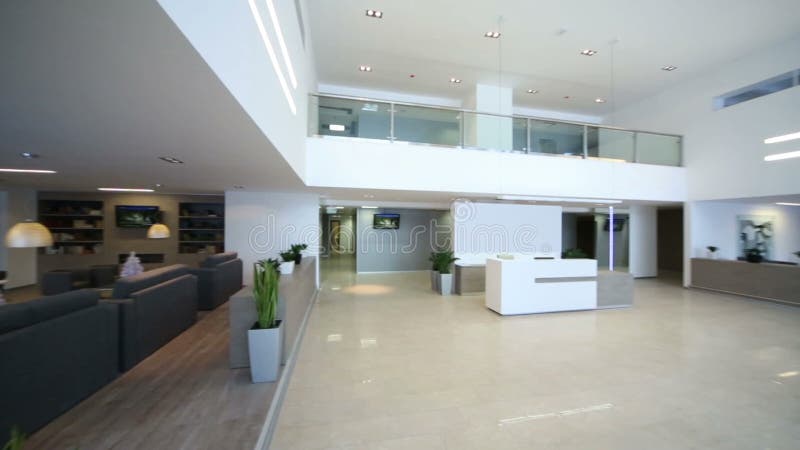 Spacious Lighting Empty Reception Hall in Modern Stock Footage - Video ...