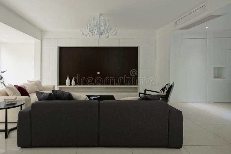 The spacious living room stock photo. Image of tile, expensive - 32030918