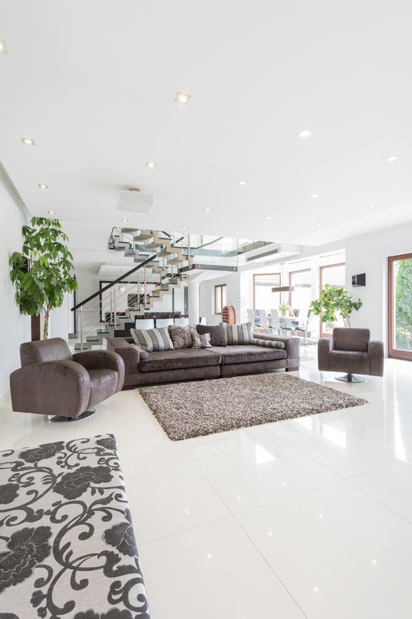 Spacious Living Room in Huge Property Stock Image - Image of flat ...