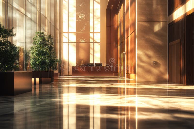 A Spacious Lobby with Many Windows, Great for Office or Commercial ...