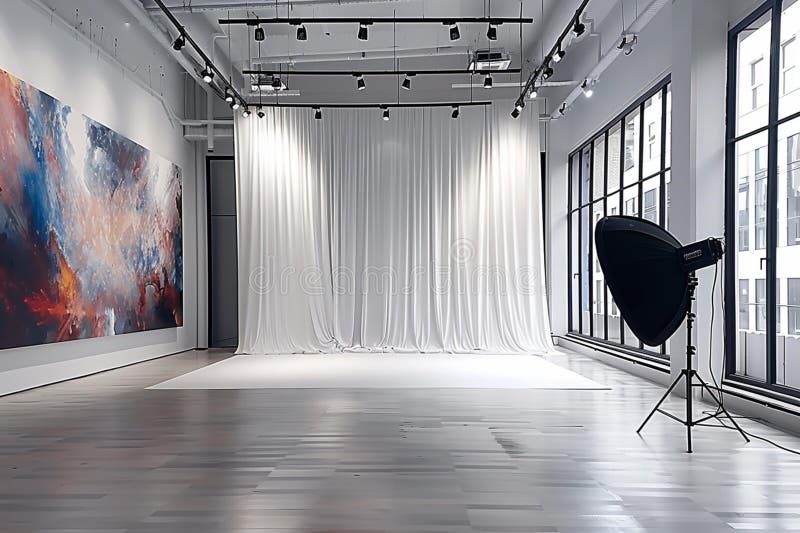 Spacious Loft Gallery Area with Minimalistic Design and Neural Network ...