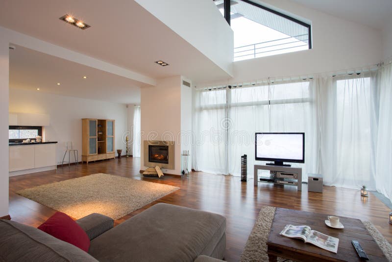 Spacious lounge stock image. Image of house, exclusive - 53022175