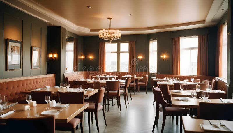 Pristine Tables and Elegant Lighting in a 5-star Restaurant Stock ...
