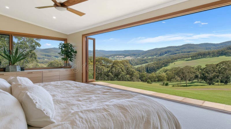 This Spacious Master Bedroom Features Large Windows Offering Stunning ...