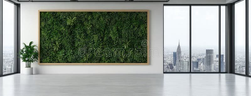 Spacious Meeting Room Features a Green Living Wall, Panoramic Windows ...