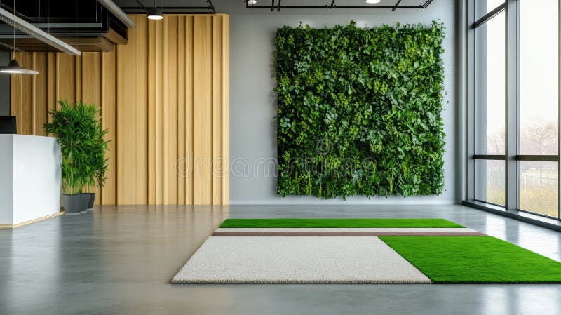 Spacious Meeting Room Features a Green Living Wall, Panoramic Windows ...