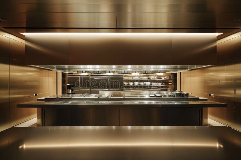 Spacious Metallic Kitchen with Ample Counter Space, a Minimalistic and ...